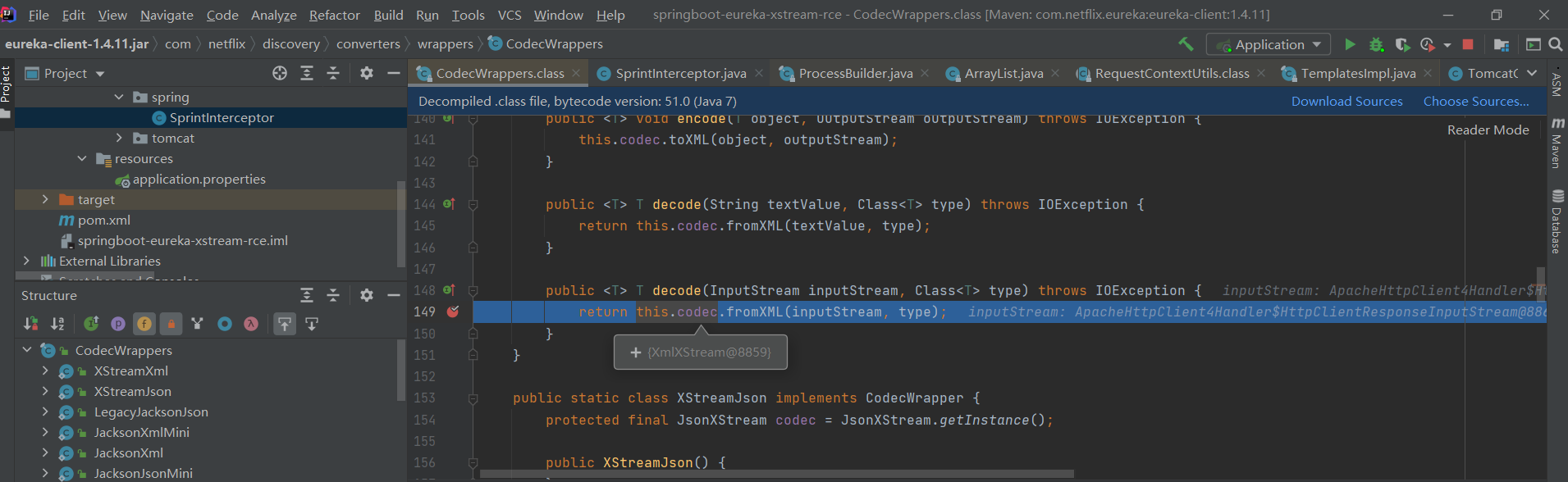 Springboot-Eureka的Xstream反序列化如何注入内存马 | huahua's Blog